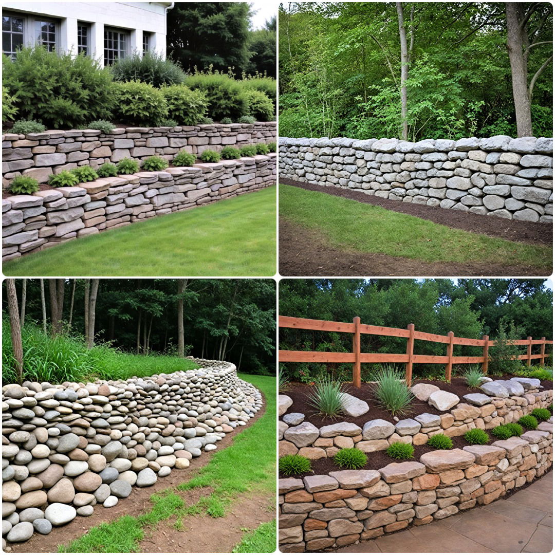 15 Natural Rock Retaining Wall Ideas for Sloped Yards 15 Natural Rock Retaining Wall Ideas for Sloped Yards