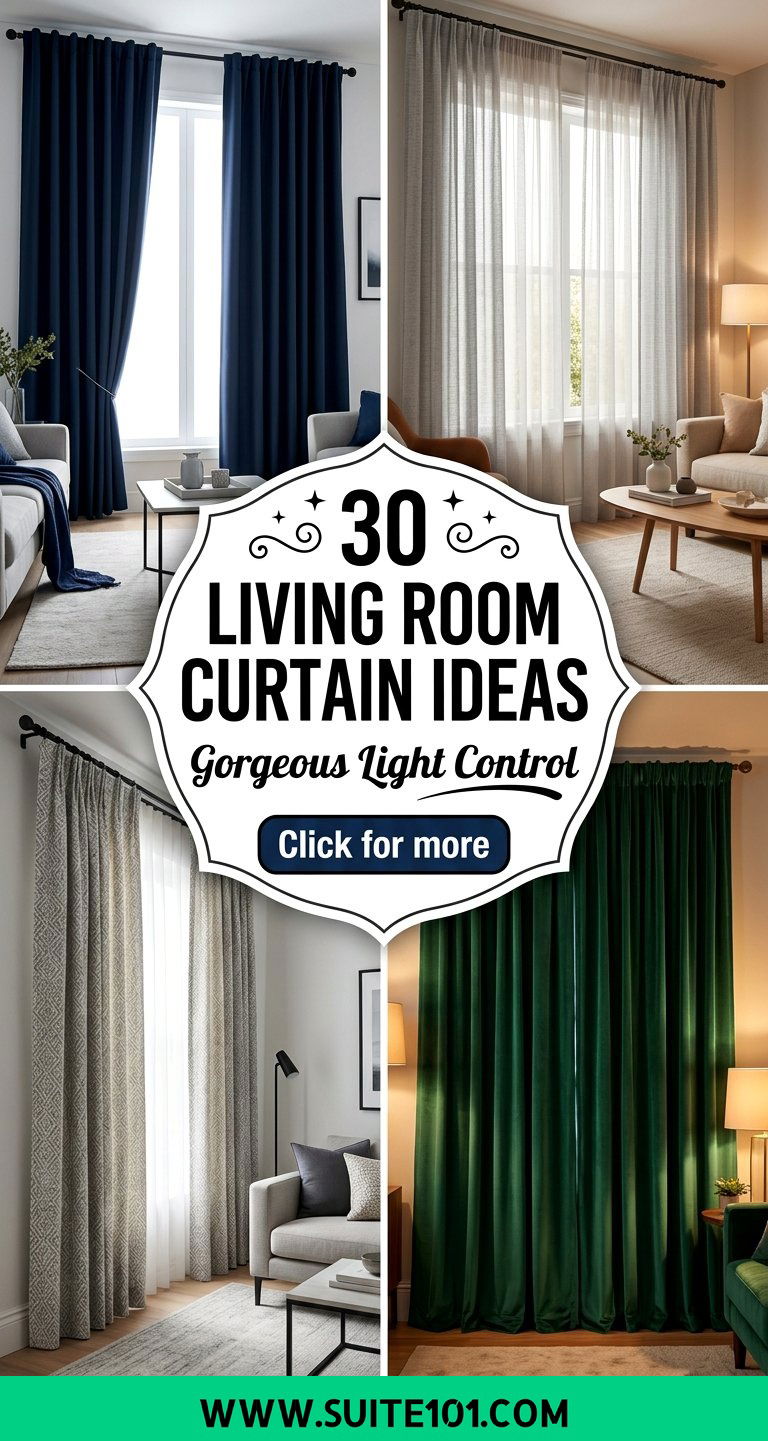 30 Living Room Curtain Ideas for Gorgeous Light Control - Suite 101