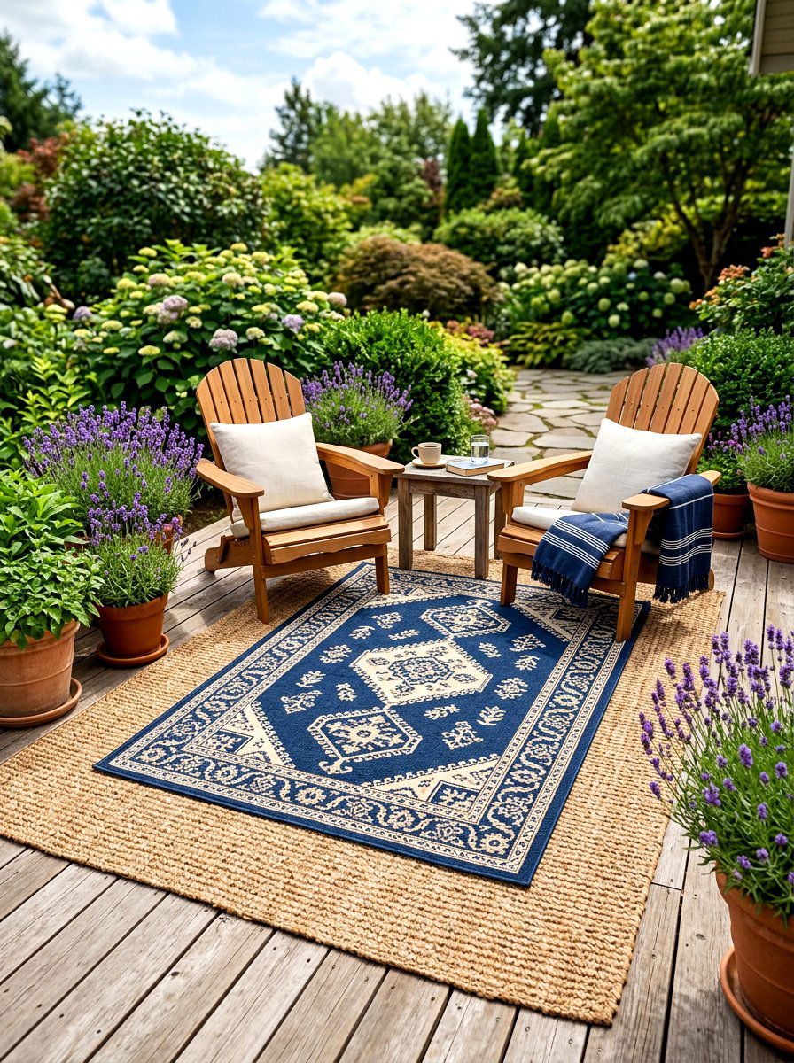 30 Outdoor Rug Layering Ideas for Cozy, Styled Patio Floors - Suite 101